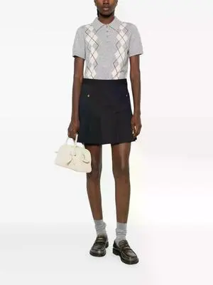 Sandro Pinstriped Pleated Mini Skirt With Officer Buttons