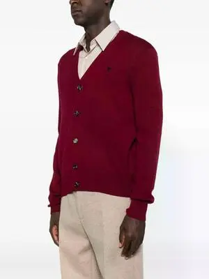 AMI Paris Button-front Cardigan With Embroidered Logo