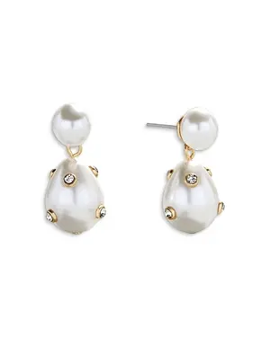 White Drop Earrings