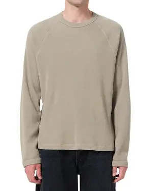 AGOLDE Payson Long Sleeve Waffle Knit Tee - Wicker