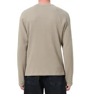 AGOLDE Payson Long Sleeve Waffle Knit Tee - Wicker