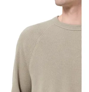 AGOLDE Payson Long Sleeve Waffle Knit Tee - Wicker