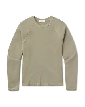 AGOLDE Payson Long Sleeve Waffle Knit Tee - Wicker