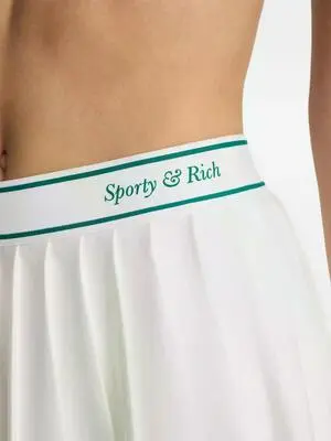 SPORTY & RICH Pleated Stripe Mini Skirt