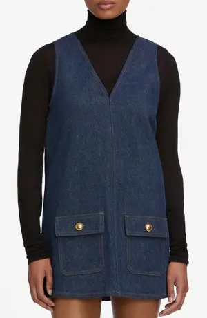 FRAME The Pinafore Denim Mini Dress