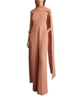 REISS Capeback Jumpsuit - Pink