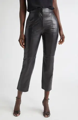 St. John Ankle Crop Leather Trousers