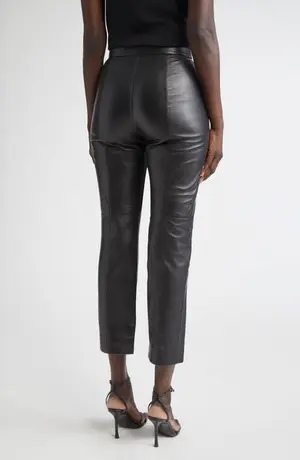 St. John Ankle Crop Leather Trousers