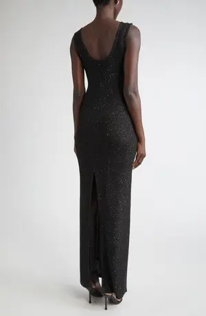 St. John Aura Sleeveless Sequin Knit Gown