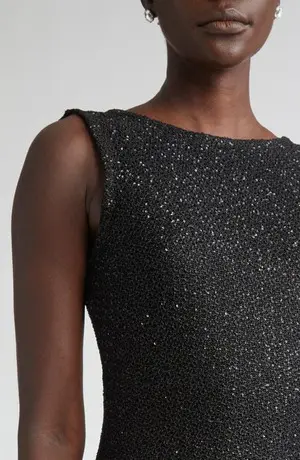 St. John Aura Sleeveless Sequin Knit Gown