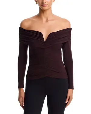 Aqua Matte Jersey Top - Brown