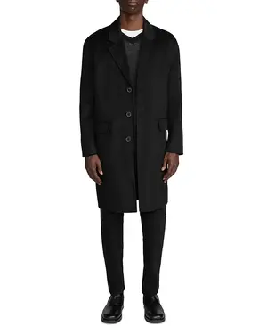 FRAME Double Face Wool Overcoat - Black