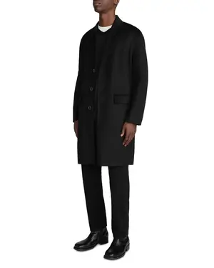 FRAME Double Face Wool Overcoat - Black