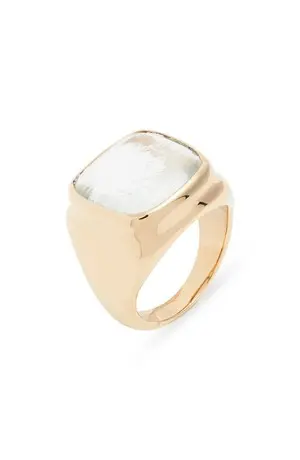 SOKO Umbo Square Signet Ring - Clear