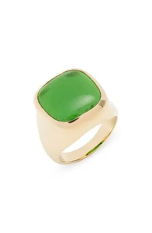 SOKO Umbo Square Signet Ring - Forest