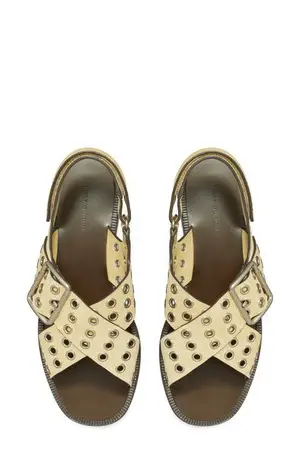 Tory Burch Cross Band Slingback Sandals - Praline
