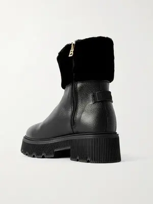 Bogner Turin 6 Shearling-trimmed Textured-leather Ankle Boots - Black