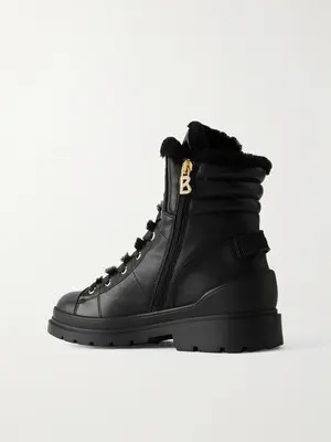 Bogner St. Moritz Embellished Shearling-lined Leather Ankle Boots - Black