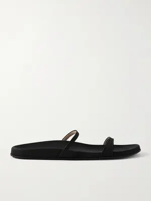 THE ROW Hugh Leather Slides - Black
