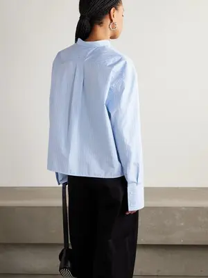 JIL SANDER Thursday Pleated Striped Cotton-poplin Shirt