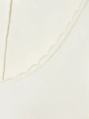 RE/DONE Cropped Scalloped Stretch-cotton Jersey Top