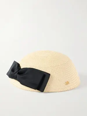 Valentino Garavani Bow Detailed Raffia Hat - Neutrals