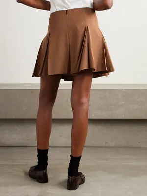 Marni Pleated Grain De Poudre Wool Mini Skirt