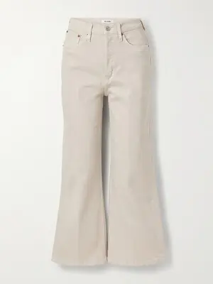 RE/DONE Cropped High-rise Flared Jeans - Neutrals
