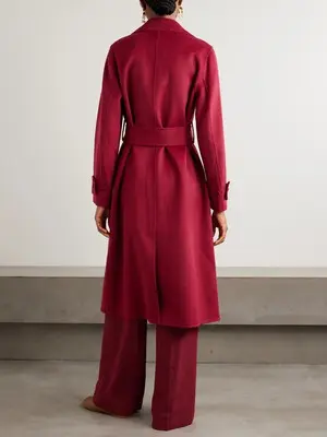 JOSEPH Arline Belted Wool And Cashmere-blend Coat - Red