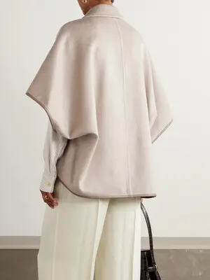 Max Mara Leather-trimmed Cashmere-felt Cape
