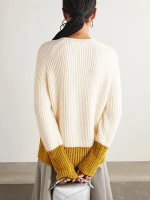 Marni Two-tone Ribbed Wool Sweater