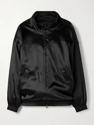 Balenciaga Satin Track Jacket - Black