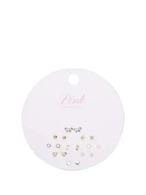 Pink Stud Earring Set - Print