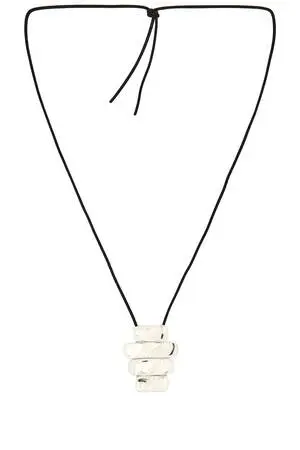 Agmes Ilona Pendant Necklace - Sterling Silver & Black Cord