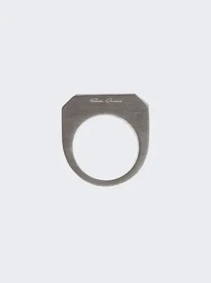 Rick Owens Crystal Hollywood Palladium Ring - Silver
