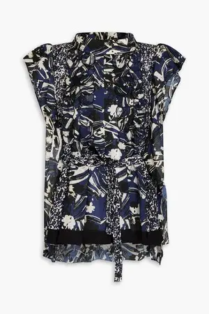 3.1 Phillip Lim Pleated Printed Silk-seersucker Blouse