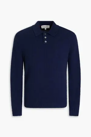 ALEX MILL Jacob Cashmere Polo Sweater - Navy
