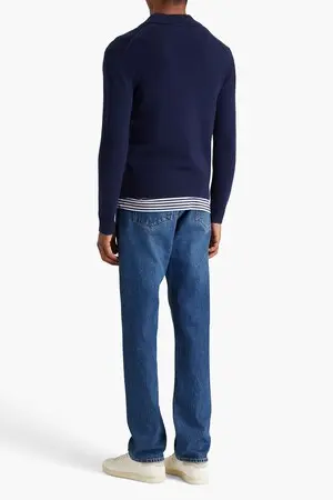 ALEX MILL Jacob Cashmere Polo Sweater - Navy