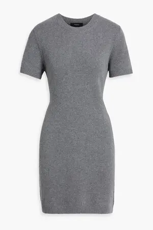 Theory Wool And Cashmere-blend Mini Dress - Anthracite