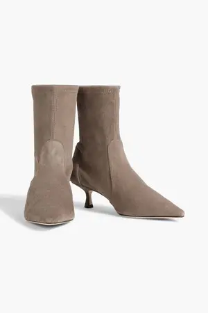STUART WEITZMAN Naomi 50 Suede Ankle Boots - Mushroom