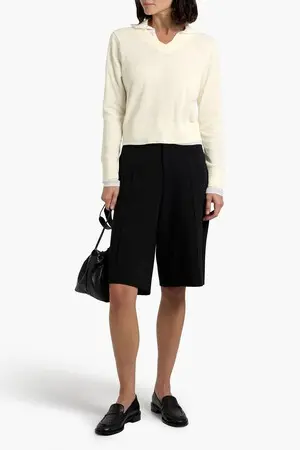 Vince Layered Cotton-blend Polo Sweater