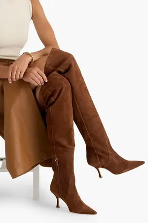 STUART WEITZMAN Naomi 75 Suede Over-the-knee Boots - Brown