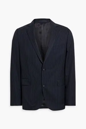 Officine Générale 375 Pinstriped Wooltwill Blazer - Midnight Blue