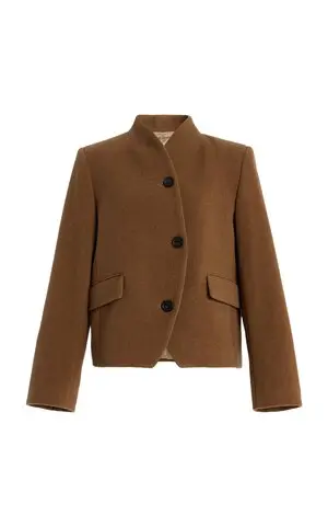 HOUSE OF DAGMAR Short Curved Wool-blend Jacket - Brown