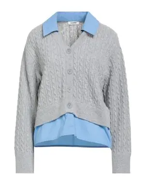 Sandro Cable-knit Two-tone Cardigan