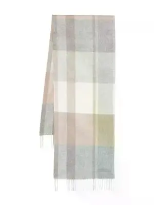 Zegna Checked Fringed Scarf - Neutrals
