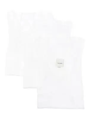 Calvin Klein Ribbed Logo-embroidered Top - White