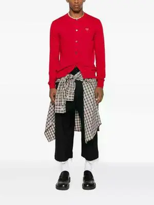 Play Comme Des Garcon Heart-emblem Cardigan - Red