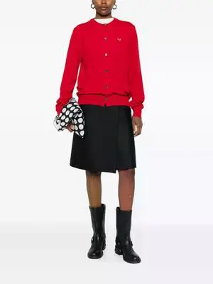 Play Comme Des Garcon Heart-emblem Cardigan - Red