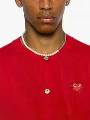 Play Comme Des Garcon Heart-emblem Cardigan - Red